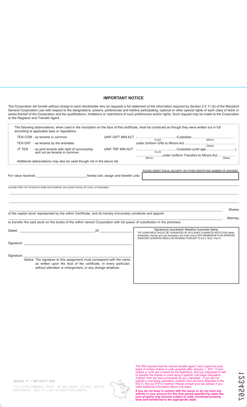 Under Postal Certificate